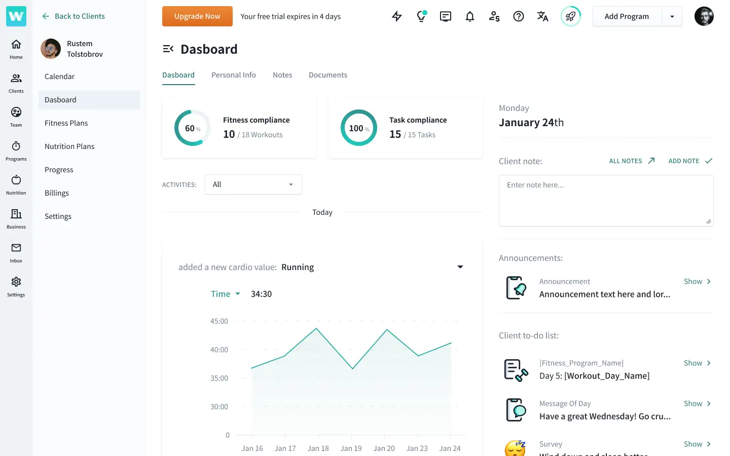 Habit Coaching & Client Reminders